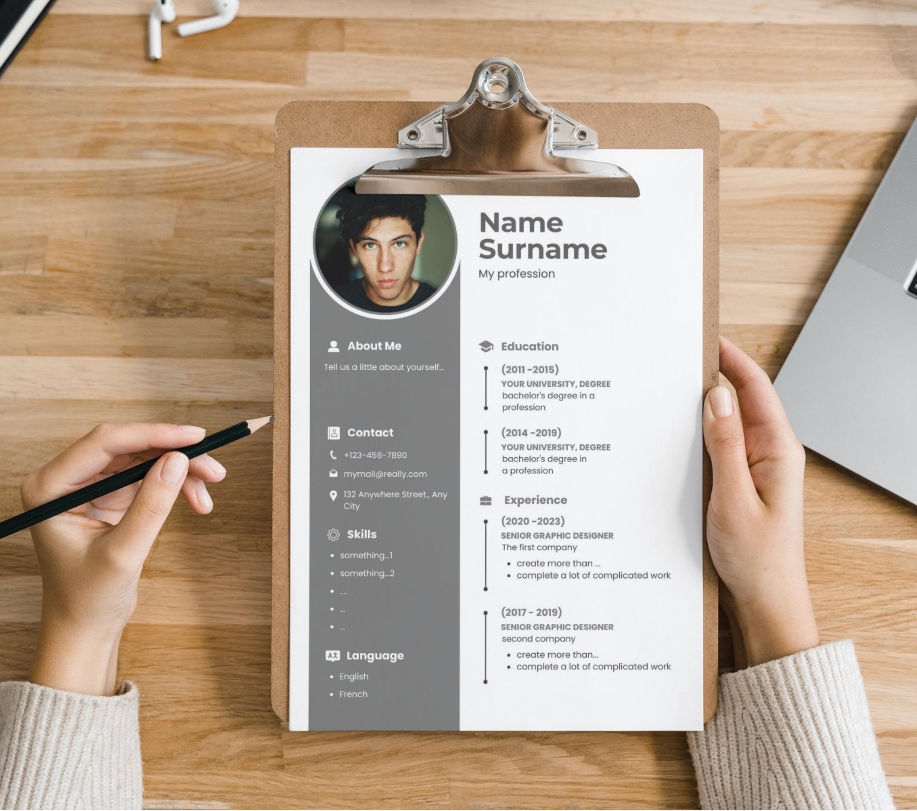 Editable Resume Template – Modern Professional CV for Canva | Easy to ...