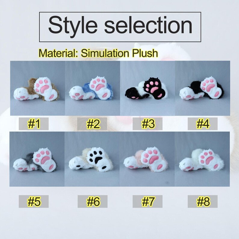 8 Colors! Slipper Fursuit Feet Sole Paws, Soft Foot Sole Paws, Fursuit ...
