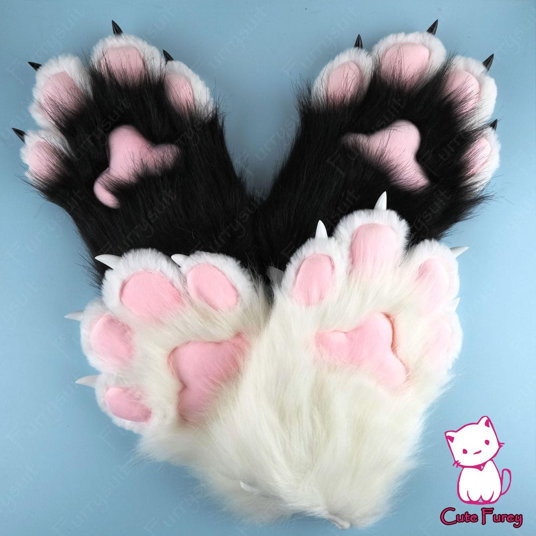 17 Colors! Fursuit Furry Cat Paws With Claw, Cosplay Costume Glover ...