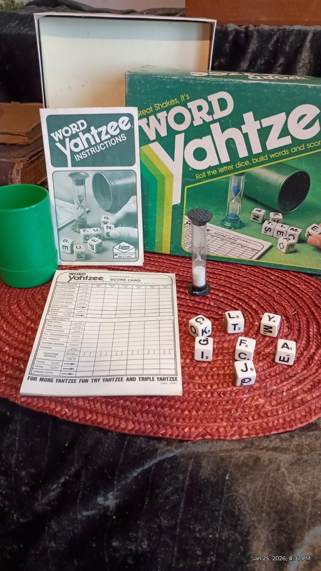 Vintage 1982 Word Yahtzee by Milton Bradley E2801 Word Table Game ...