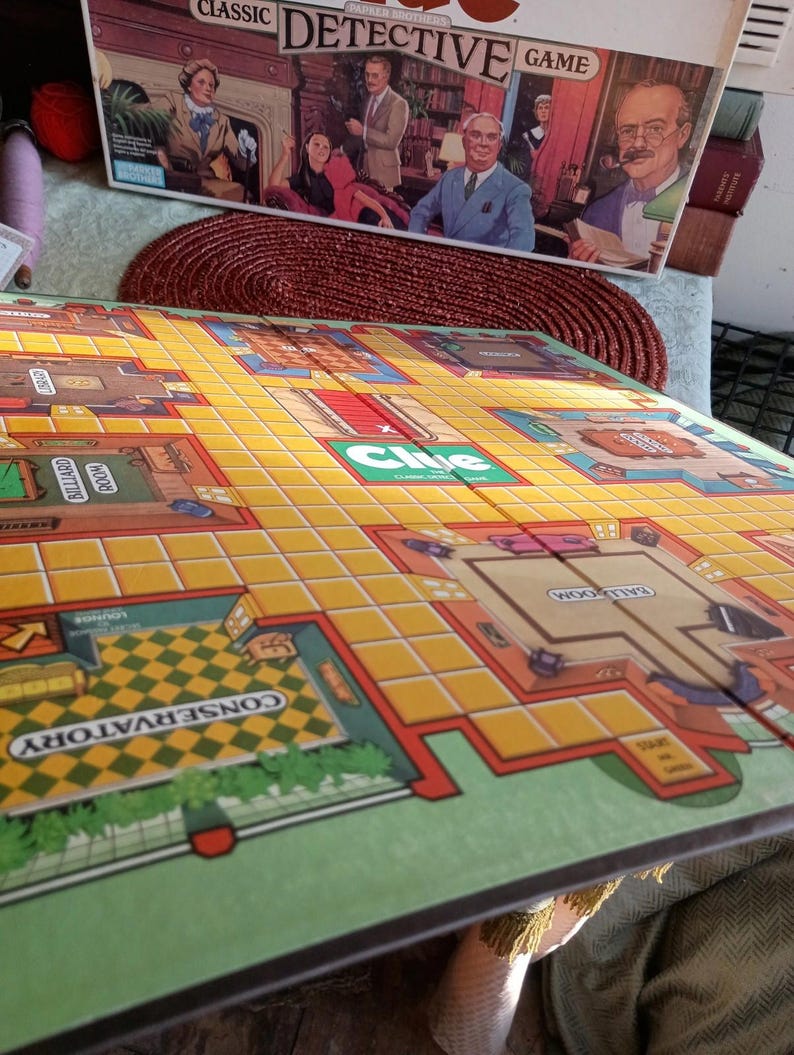 Vintage 1986 CLUE Detective Board Game Parker Brothers Murder Mystery ...