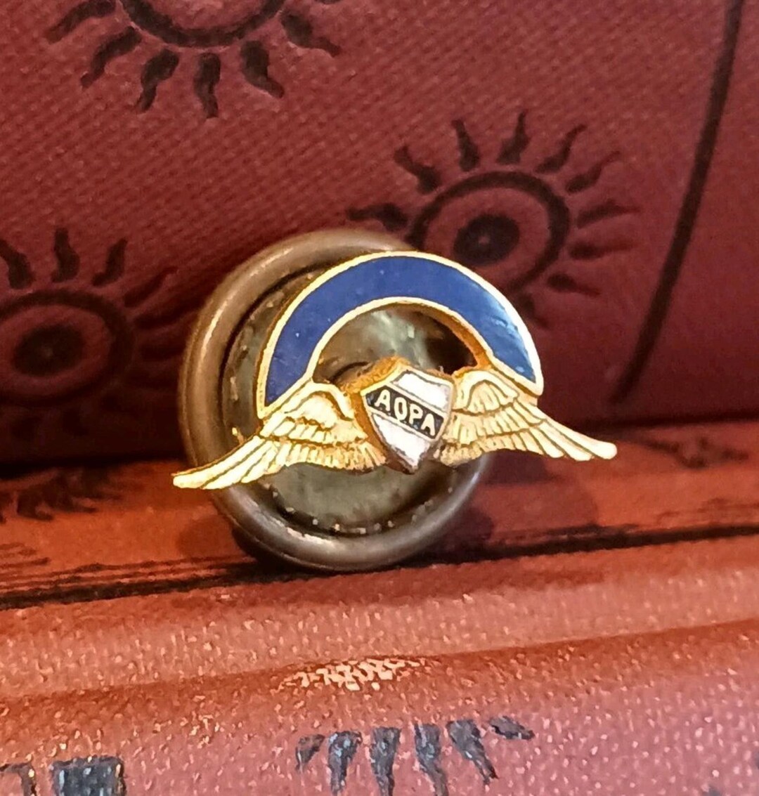 Vintage AOPA Aircraft Owners & Pilots Association Aviation Wings Lapel ...