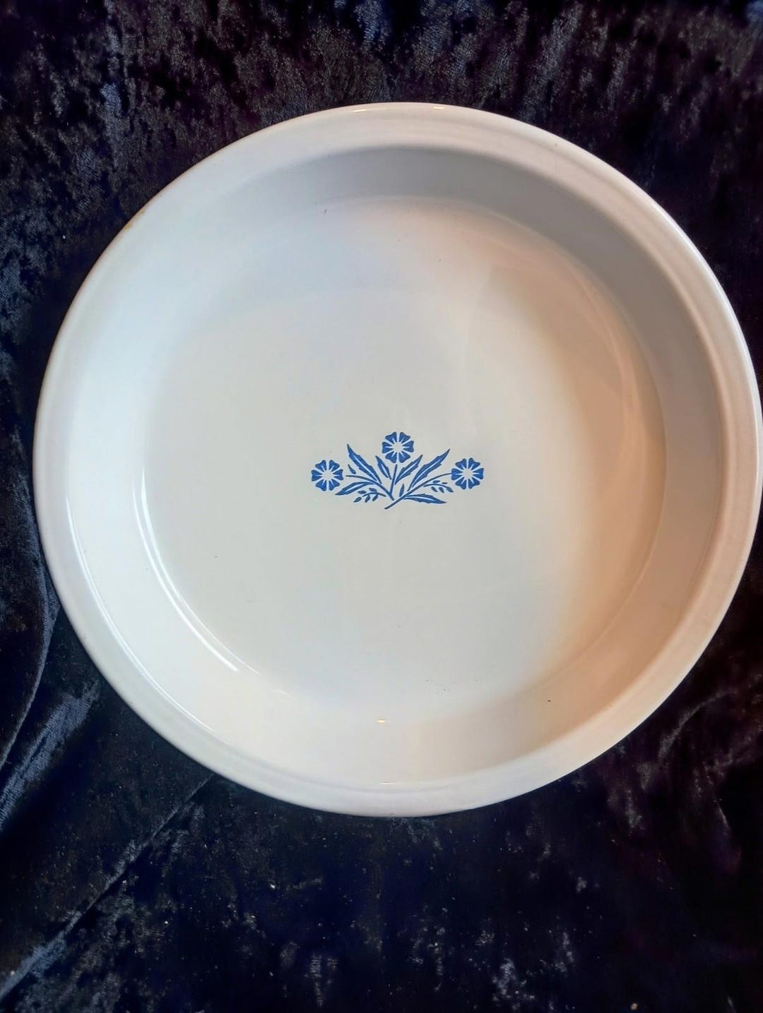 Corning Ware Pie Plate Blue Cornflower 9" P-309 Milk Glass Vintage ...