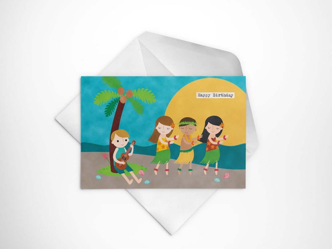 Hula Dance Birthday Card Aloha Greetings Hawaiian Birthday - Etsy