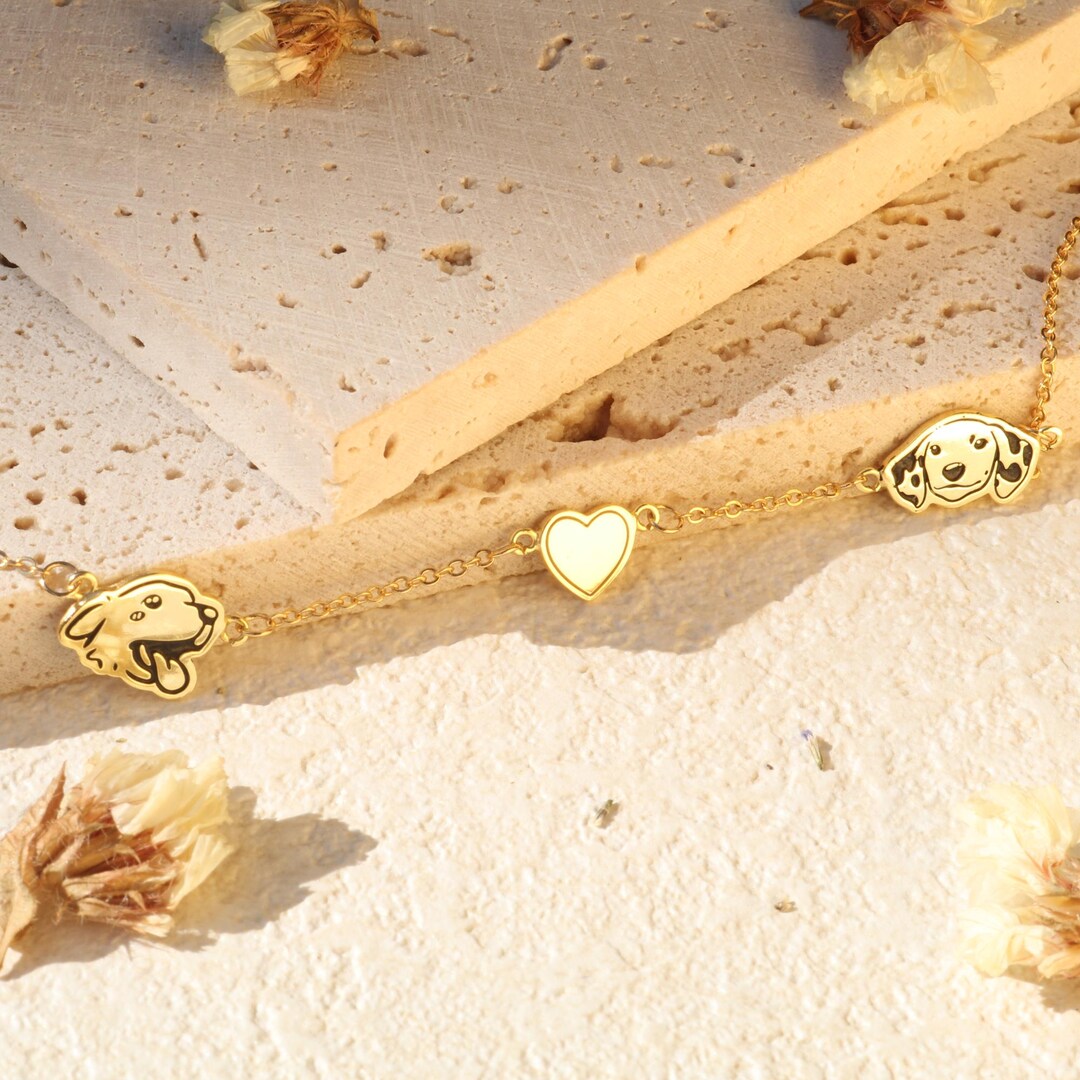 Custom Dog Portrait Necklace, Two Dog Necklace, Pet Photo Necklace, Pet ...