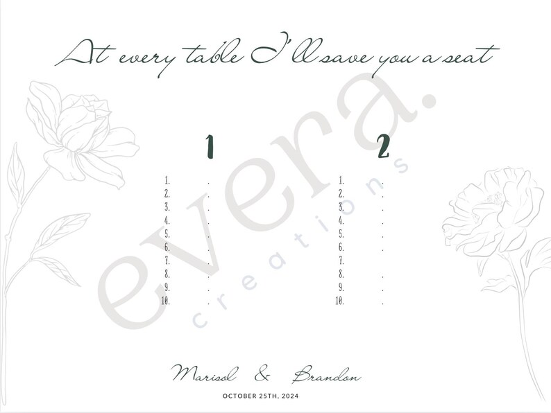 EDITABLE Seating Chart Template, Canva Template. in Every Table I'll ...
