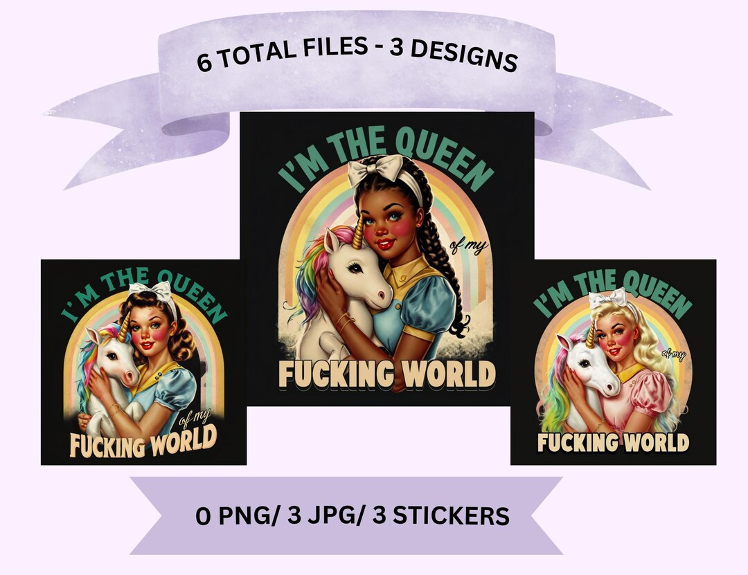 Snarky Lady Queen of World Digital File Collection PNG Sublimation ...