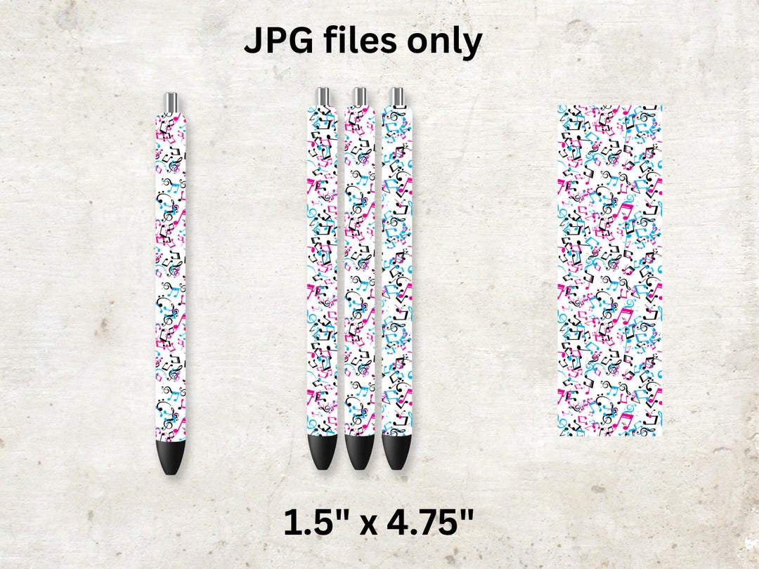 Music Notes Pen Wrap Bookmark JPG - Etsy