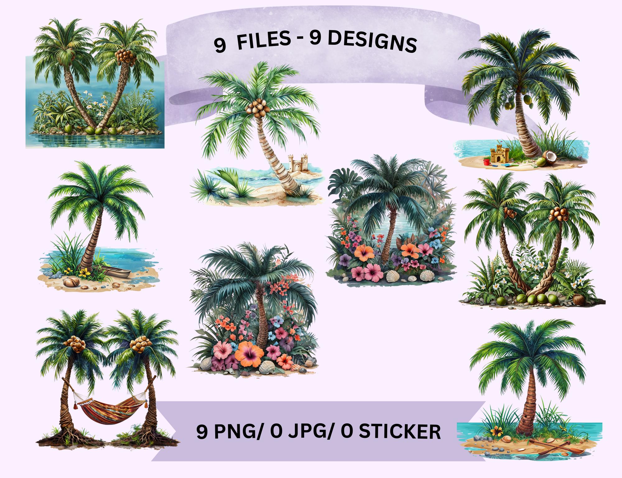 Palm Trees Digital File Collection PNG Sublimation Sticker - Etsy