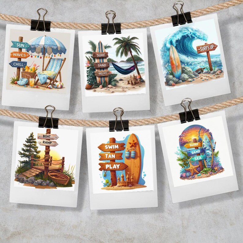 Beach Signs Digital File Collection PNG Sublimation - Etsy