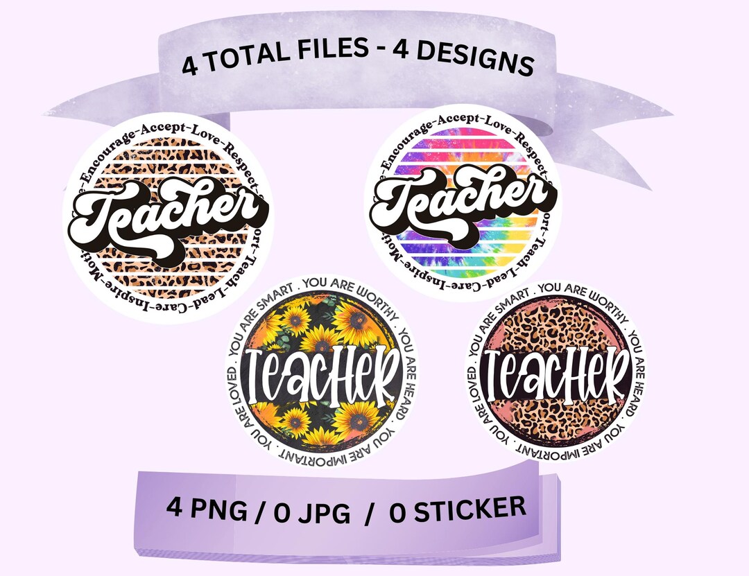 Teacher Round Digital File Collection PNG Sublimation - Etsy