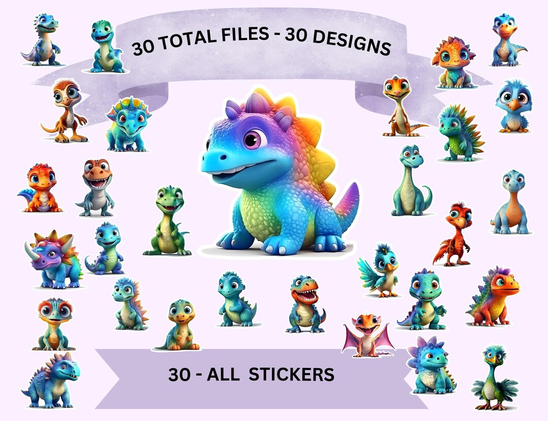 Baby Dinosaurs Digital File Collection PNG Sublimation Sticker 2 - Etsy