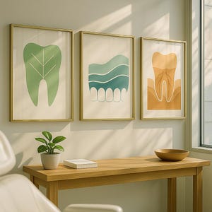 Minimalist Dental Office Poster Set | Dentist Wall Art | Tooth Anatomy ...
