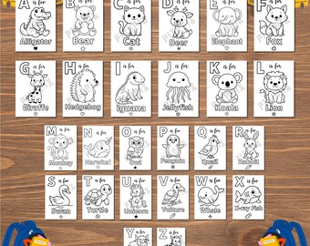 Kids Alphabet Coloring Page | Z is for Zebra | 5x7 Printable Card - Etsy