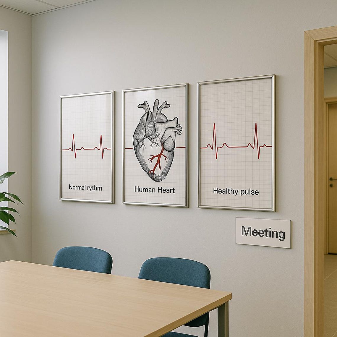 Heart Anatomy Poster: ECG Medical Art Print (digital Download 18x24 ...