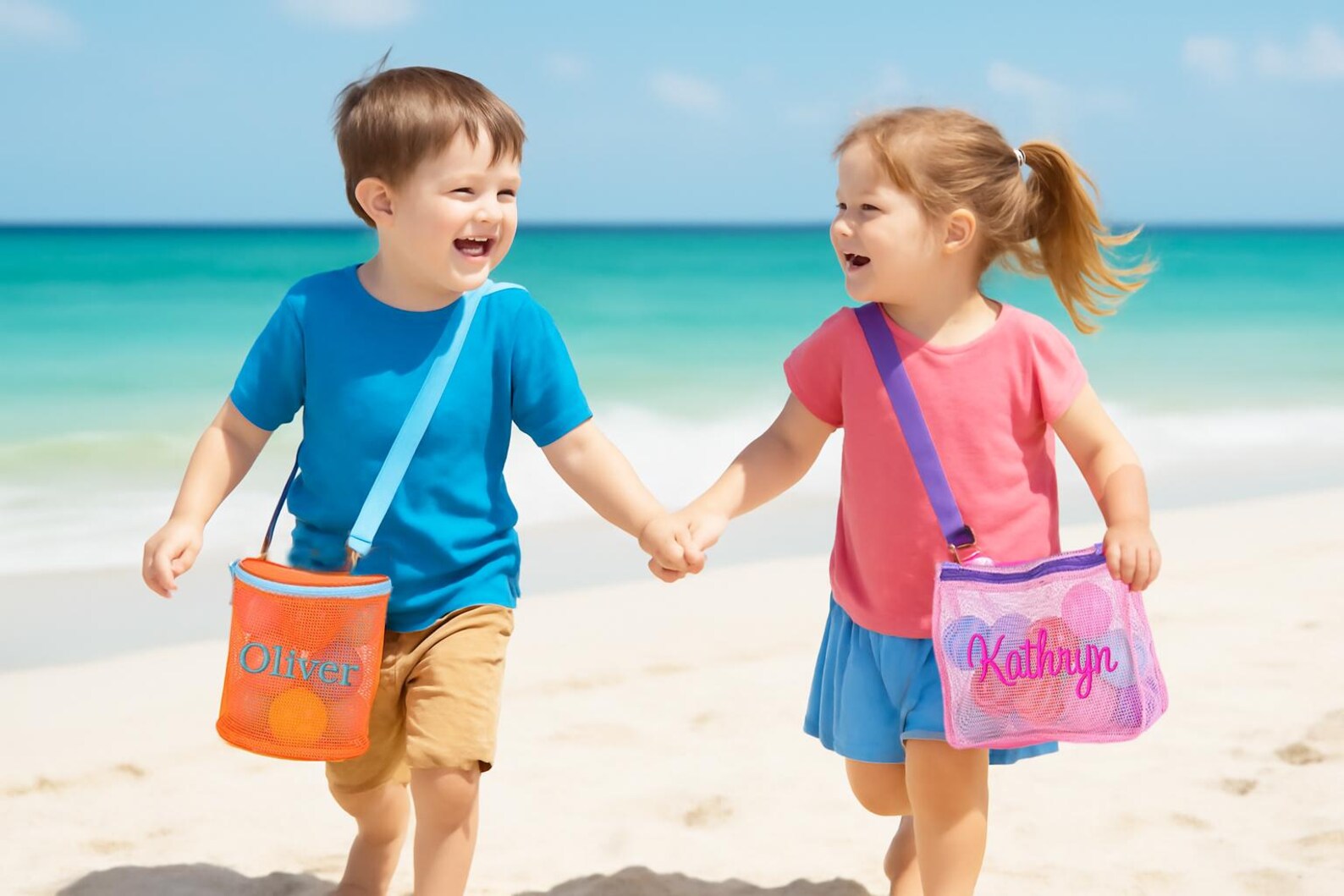 Personalized Kids Beach Bag, Seashell Bag, Toddler Beach Tote, Summer ...