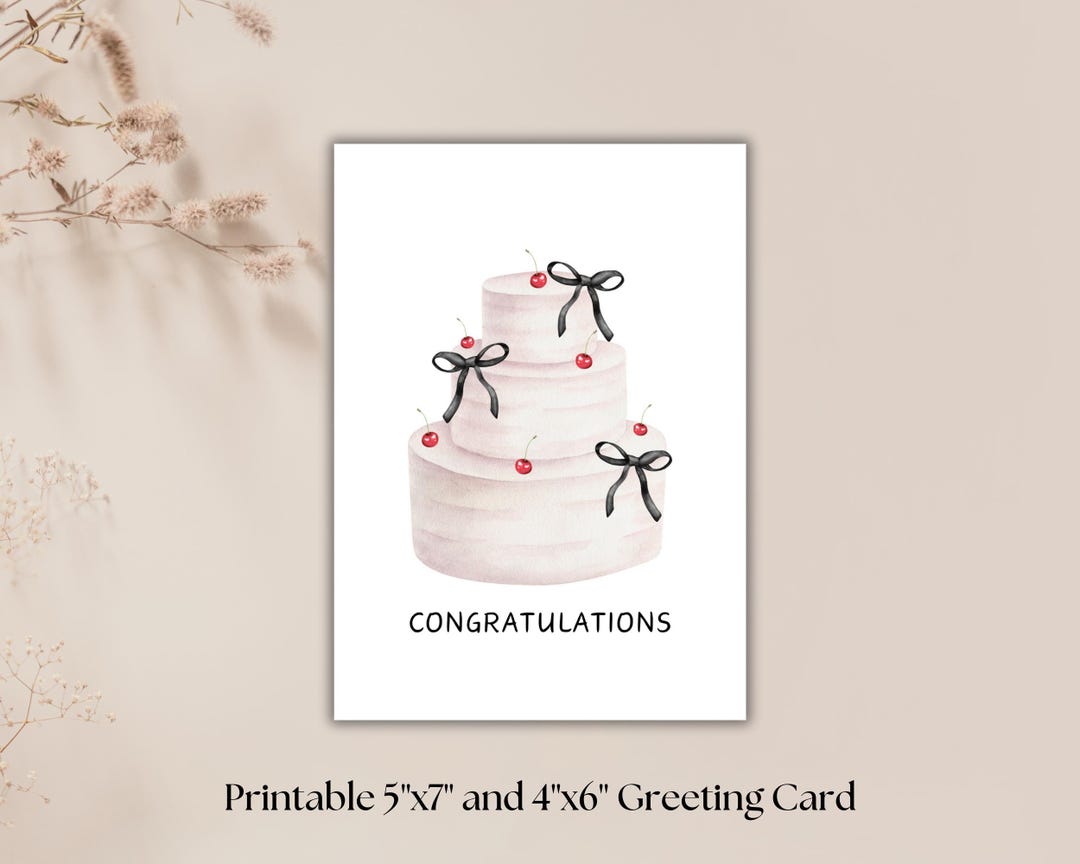 Congratulations Greeting Card Printable Instant Digital Download ...
