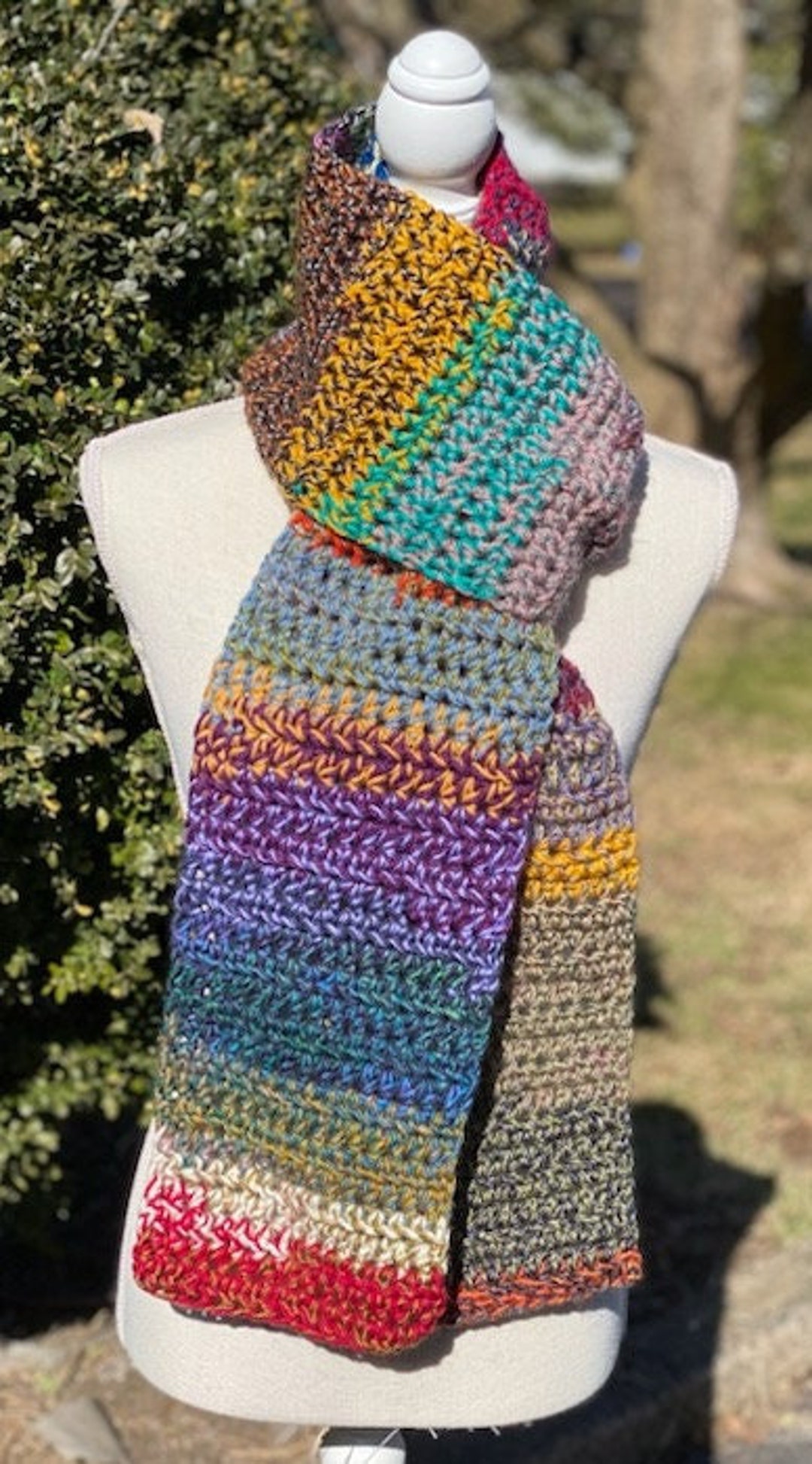 Thick Chunky Crochet Scarf, Remnant Long Wide Scarf - Etsy