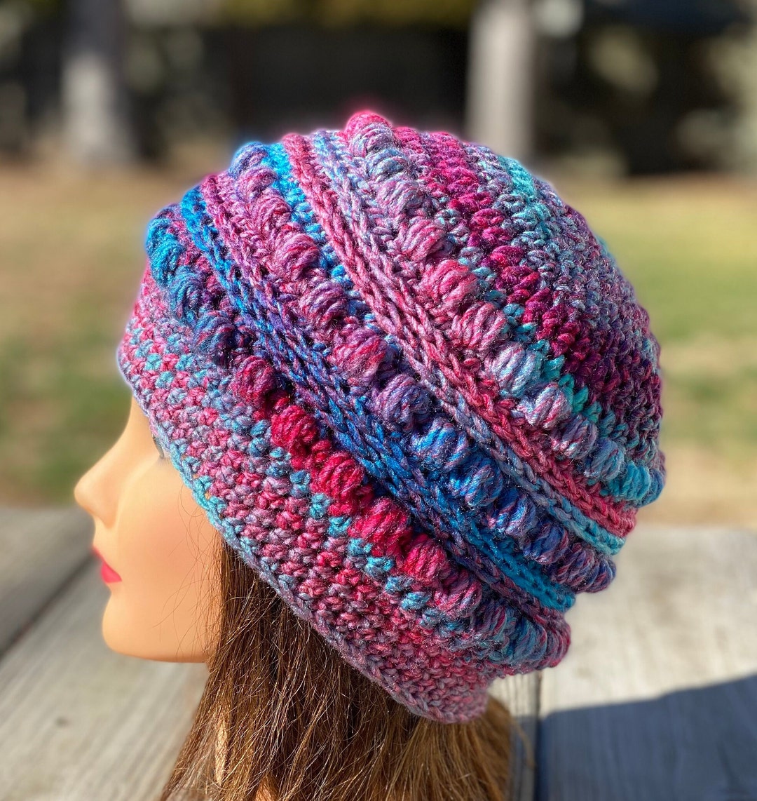 New Color Colorful Crochet Bumpy Beanie - Etsy