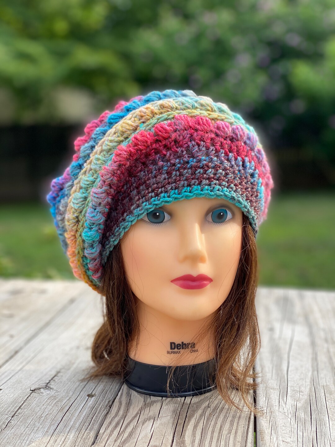 Bright Colorful Slouchy Hat, Crochet Bumpy Bubble Hat - Etsy