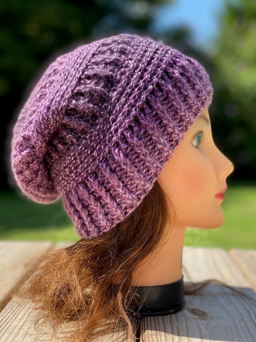Purple Crochet Slouch Hat,slouchy Hat,crochet Toque - Etsy