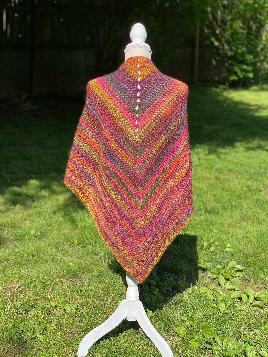 Crochet Shawl, Fall Colors Shawl, Over Shoulder Wrap - Etsy