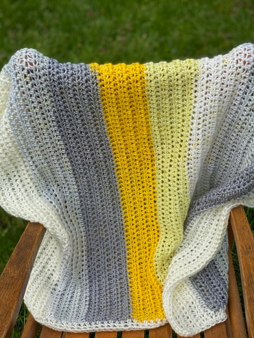 Baby Afghan, Yellow & Gray Blanket, Newborn Blanket - Etsy