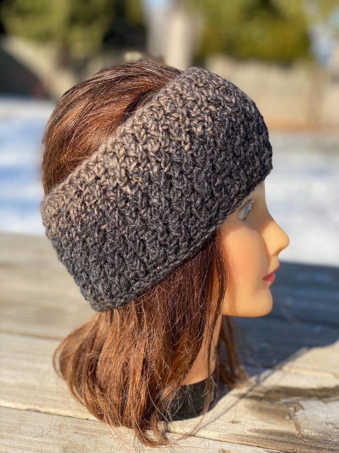 Wool Mix Headband/ear Warmer, Alpine Ear Warmer, Crocheted Ear Warmer ...