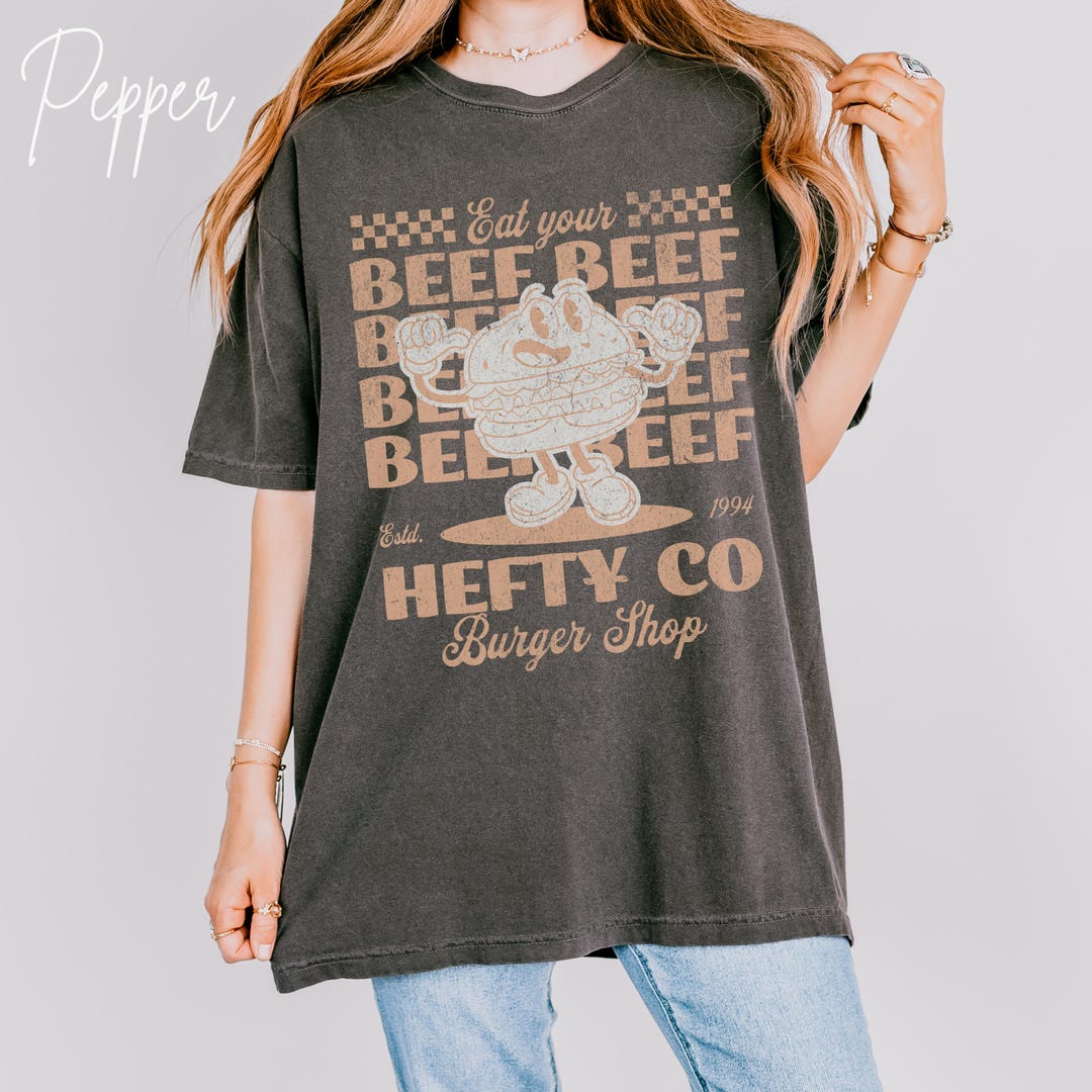 Retro Hefty Co Peach Vintage Style 60s Diner T-shirt, Soft Cotton ...