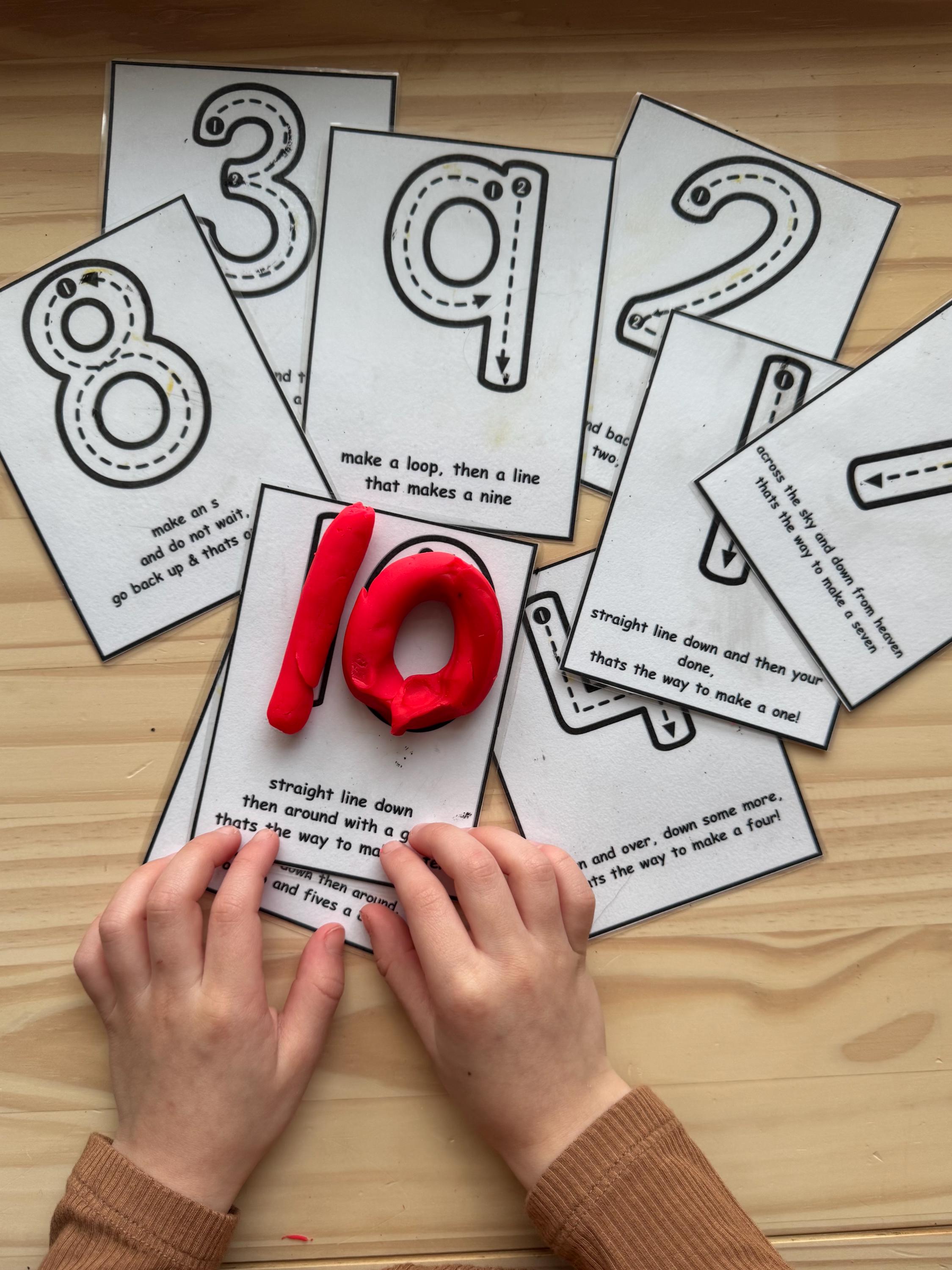 Preschool Number Tracing Flash Cards 1-10 - Etsy