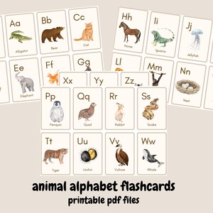 Alphabet Flashcards for Kids, Animal Themed Alphabet Flashcards ...
