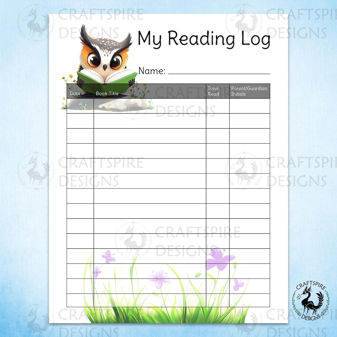 Printable Reading Log for Kids - Cute Owl Theme - Classroom Download ...