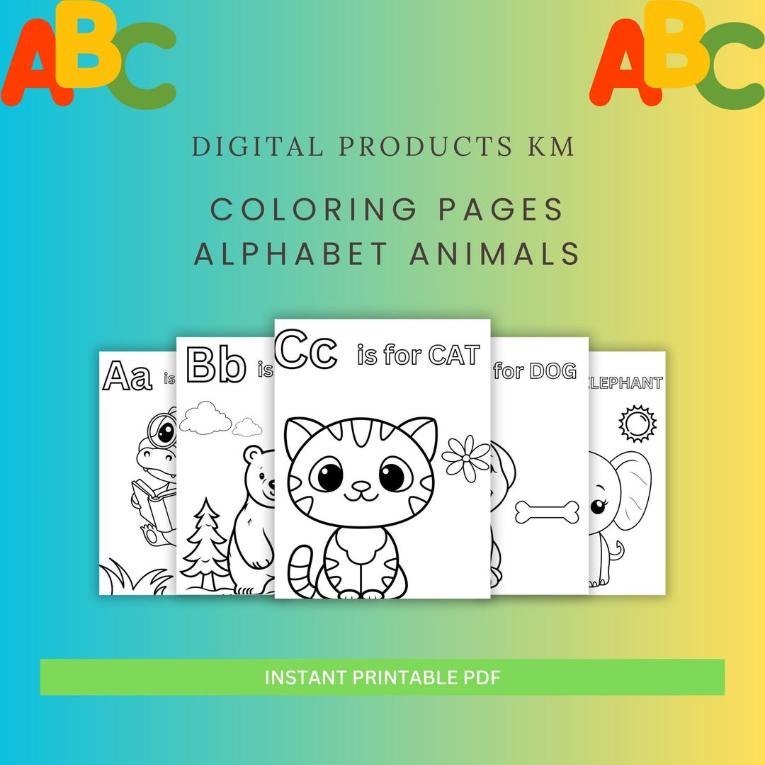 ABC Animal Alphabet Coloring Pages, Printable Coloring Pages, Preschool ...