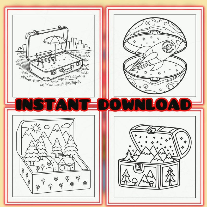 Bold & Easy Coloring Pages for Kids and Adults – Simple Thick Line Art ...