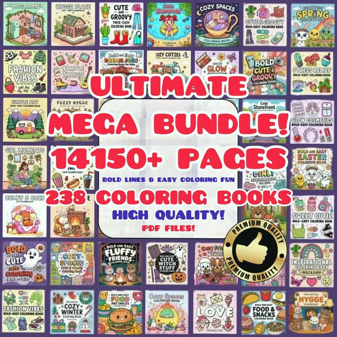 14150+ Mega BUNDLE Coloring Pages, Coloring Pages Bundle, Girl Moments ...