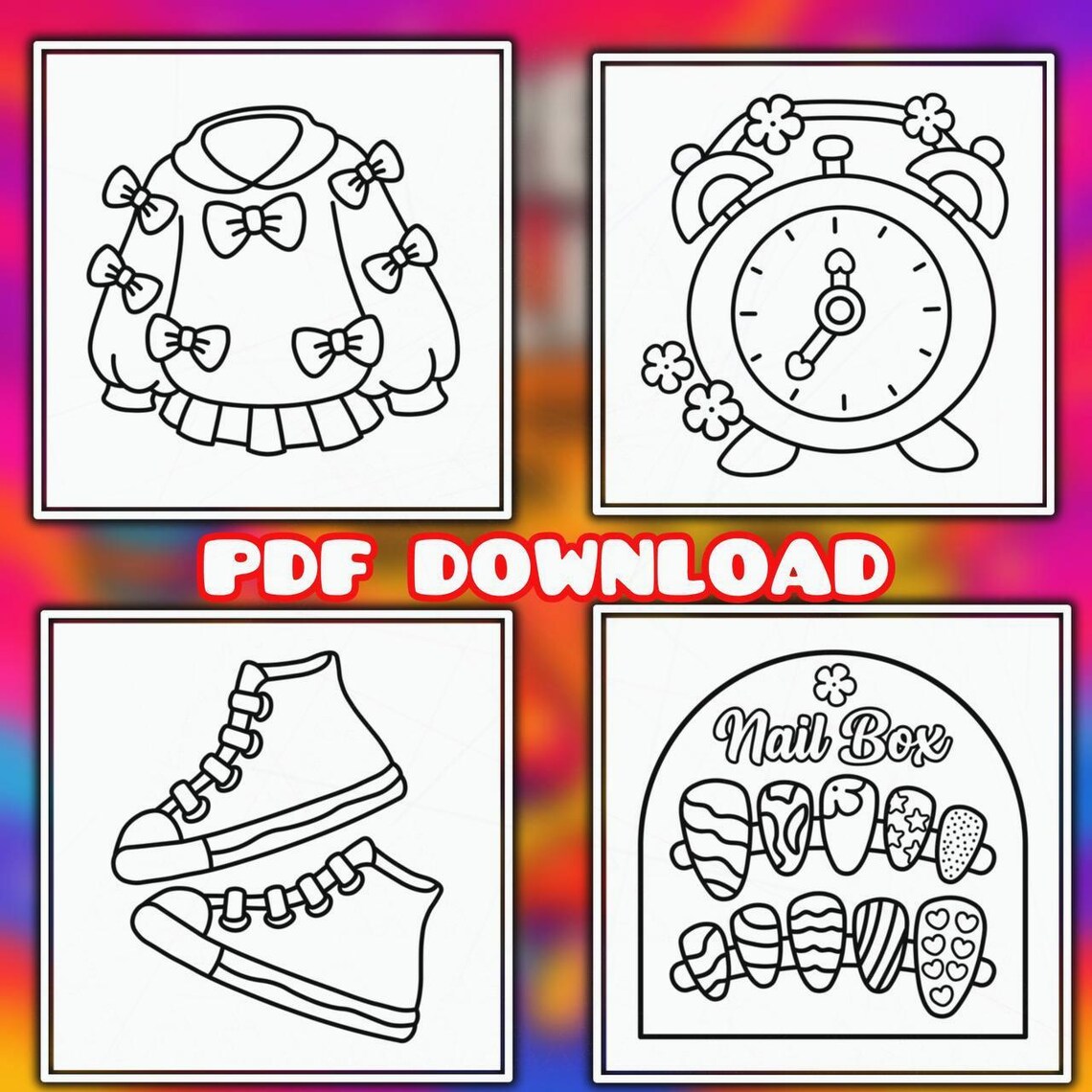 Bold & Easy Coloring Pages for Kids and Adults – Simple Thick Line Art ...