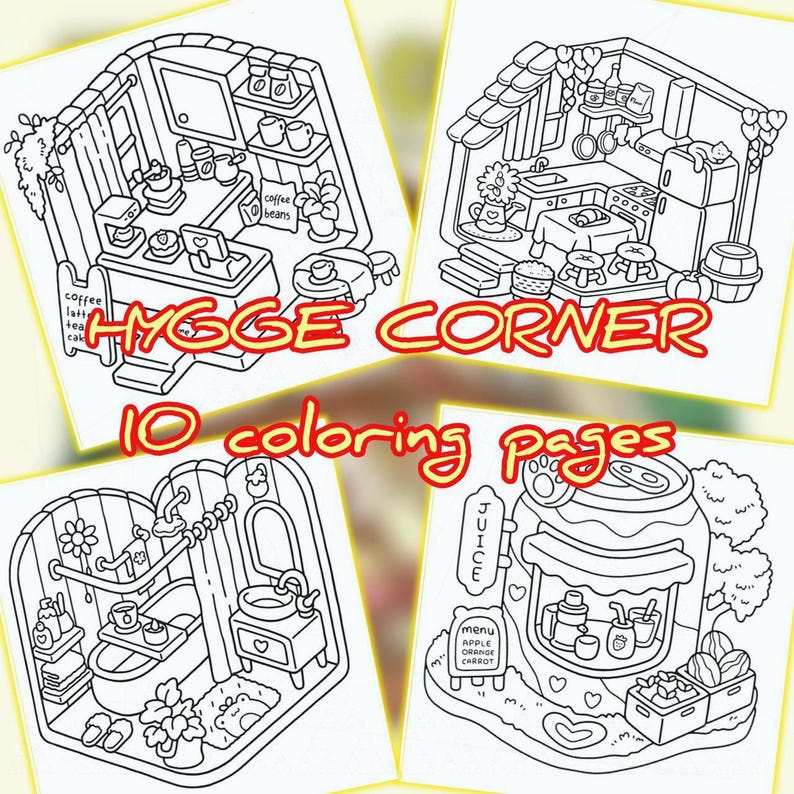 Coco Wyo Hygge Corner Digital Coloring Book 30 Pages Instant Download ...