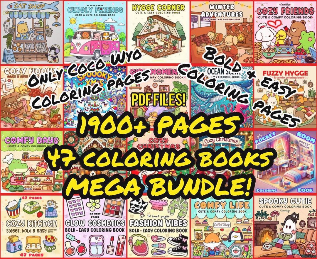1900+ Mega BUNDLE Coloring Pages, Coloring Pages Bundle, Girl Moments ...