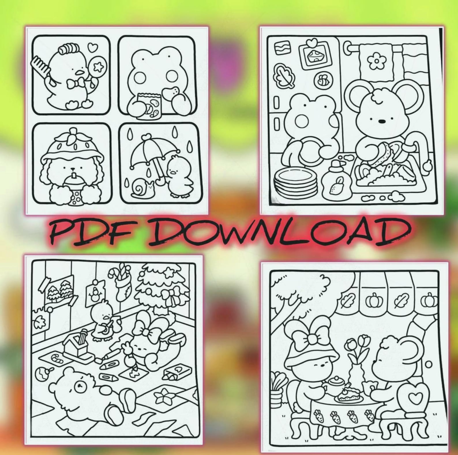 Coco Wyo Comfy Days Digital Coloring Book 39 Pages Instant Download ...