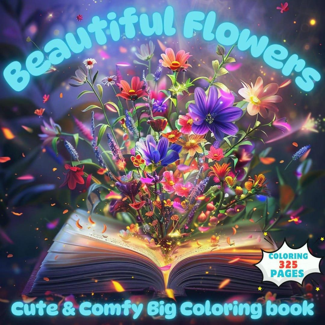 Beautiful Flowers Coloring Book | 325 Pages of Floral Fun for All Ages ...