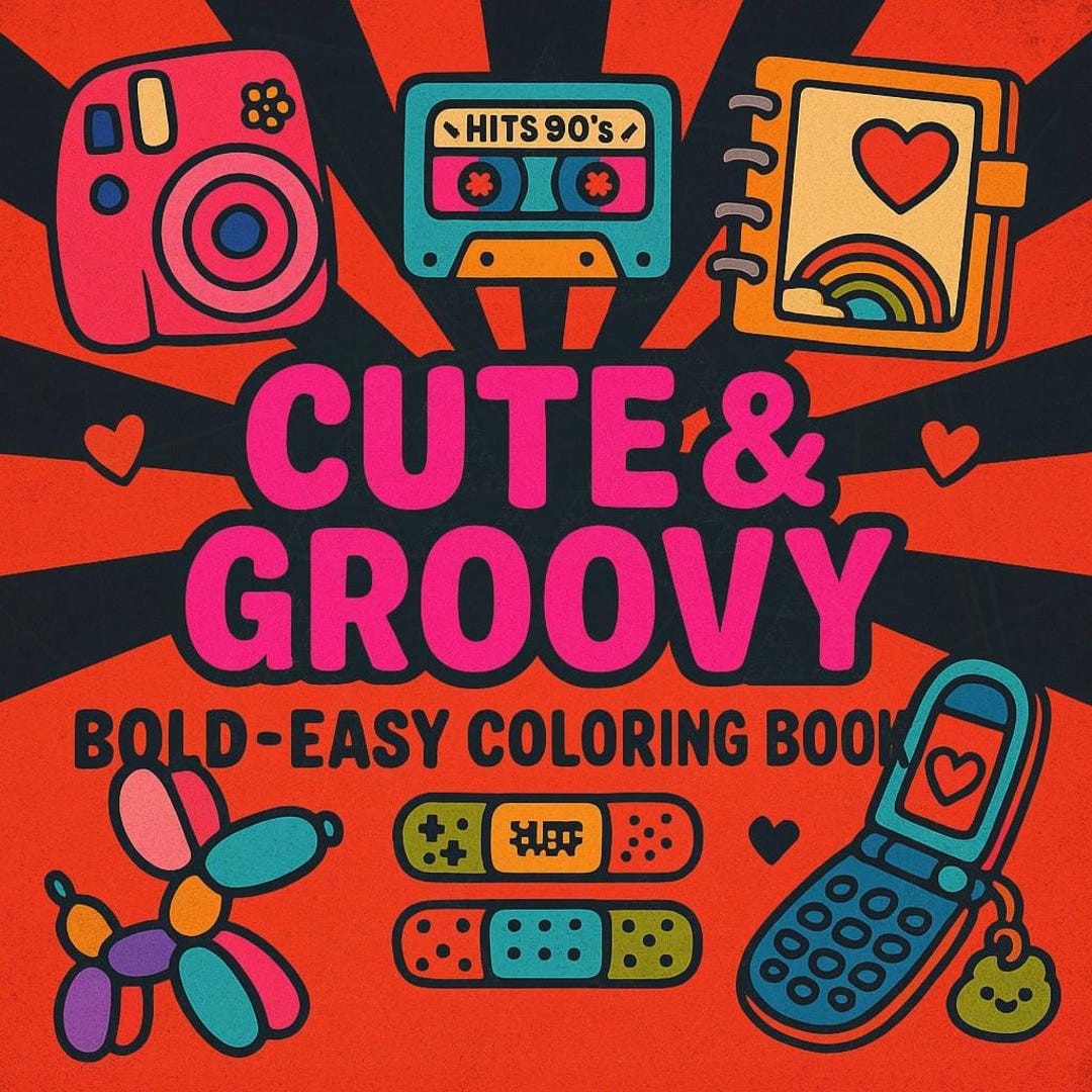 Bold & Easy Coloring Pages for Kids and Adults – Simple Thick Line Art ...