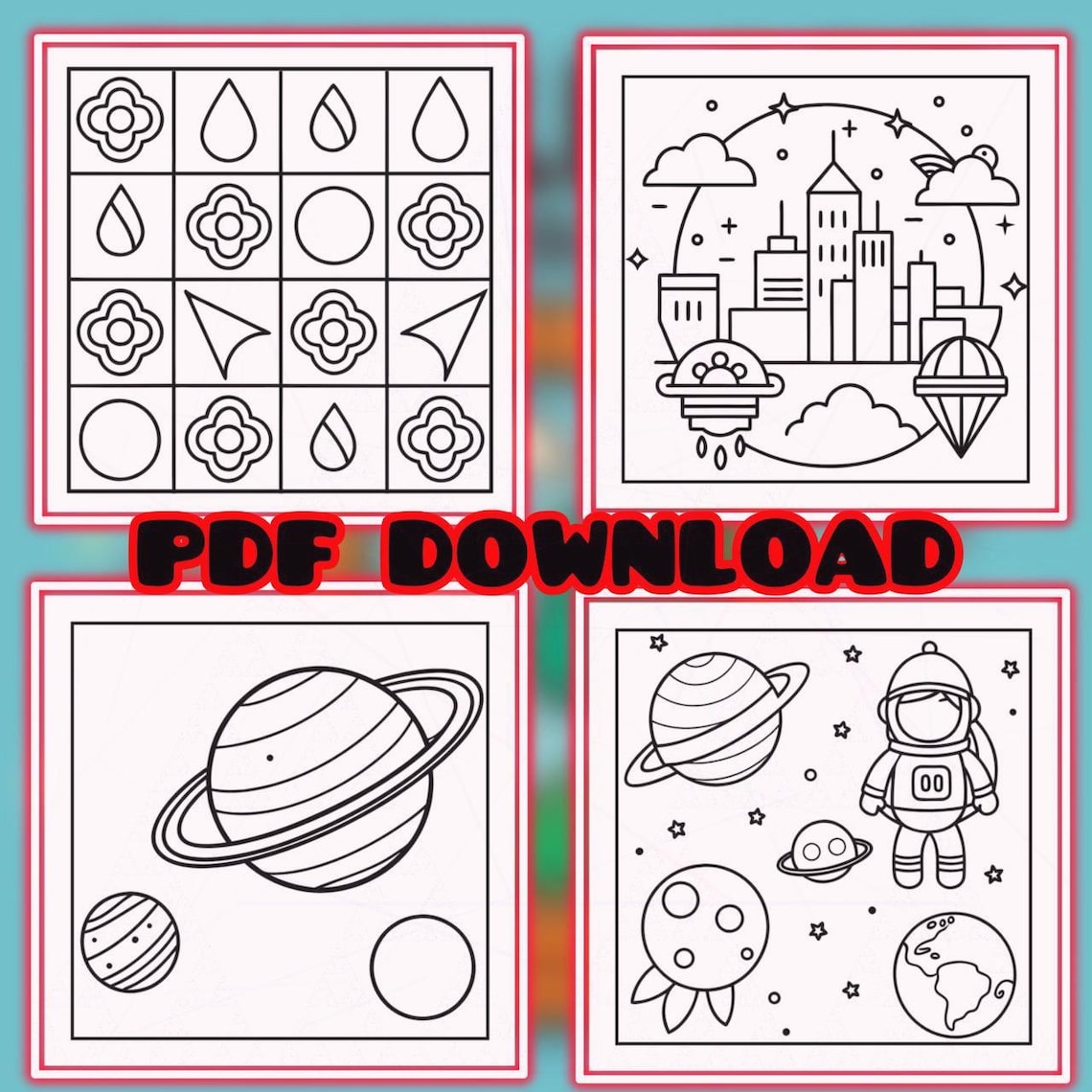 Bold & Easy Coloring Pages for Kids and Adults – Simple Thick Line Art ...