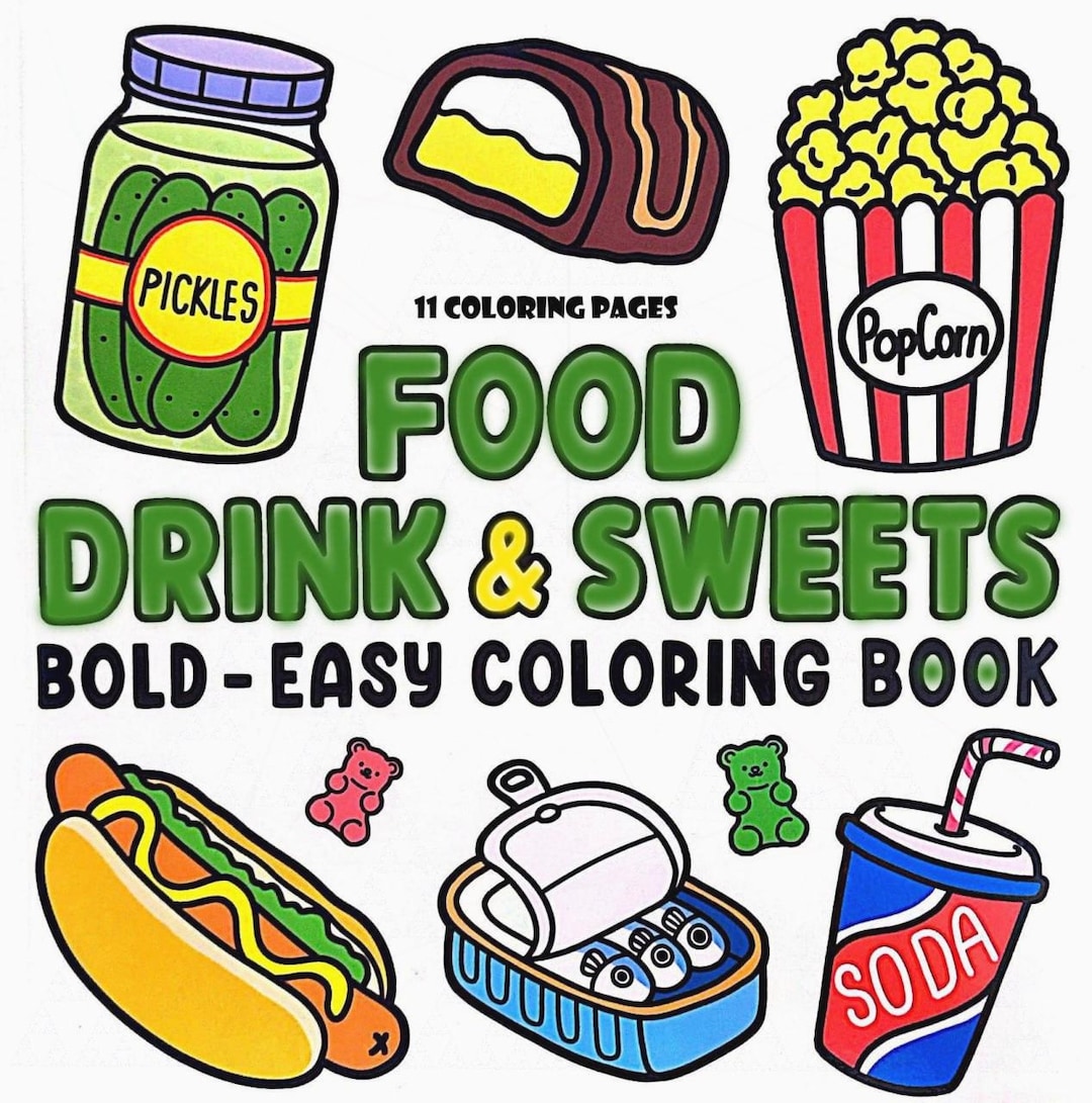 Coco Wyo Food Drink & Sweets Digital Coloring Book 11 Pages Instant ...