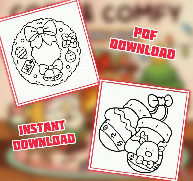 Coco Wyo Cozy Christmas Coloring Book PDF – 50 Printable Pages for Kids ...