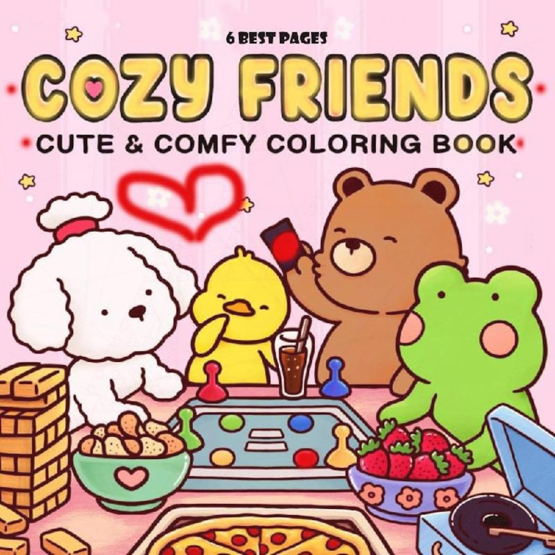 Coco Wyo Cozy Friends Digital Coloring Book 6 Pages Instant Download ...