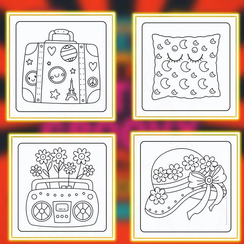 Bold & Easy Coloring Pages for Kids and Adults – Simple Thick Line Art ...