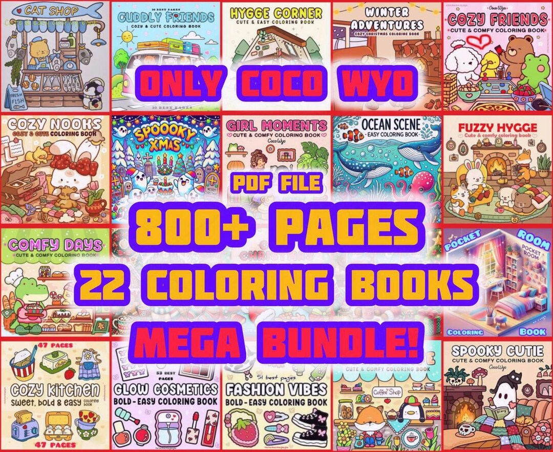 800+ Mega BUNDLE Coloring Pages, Coloring Pages Bundle, Girl Moments ...