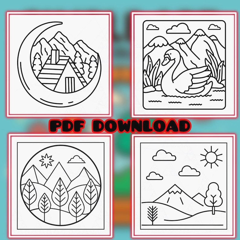Bold & Easy Coloring Pages for Kids and Adults – Simple Thick Line Art ...
