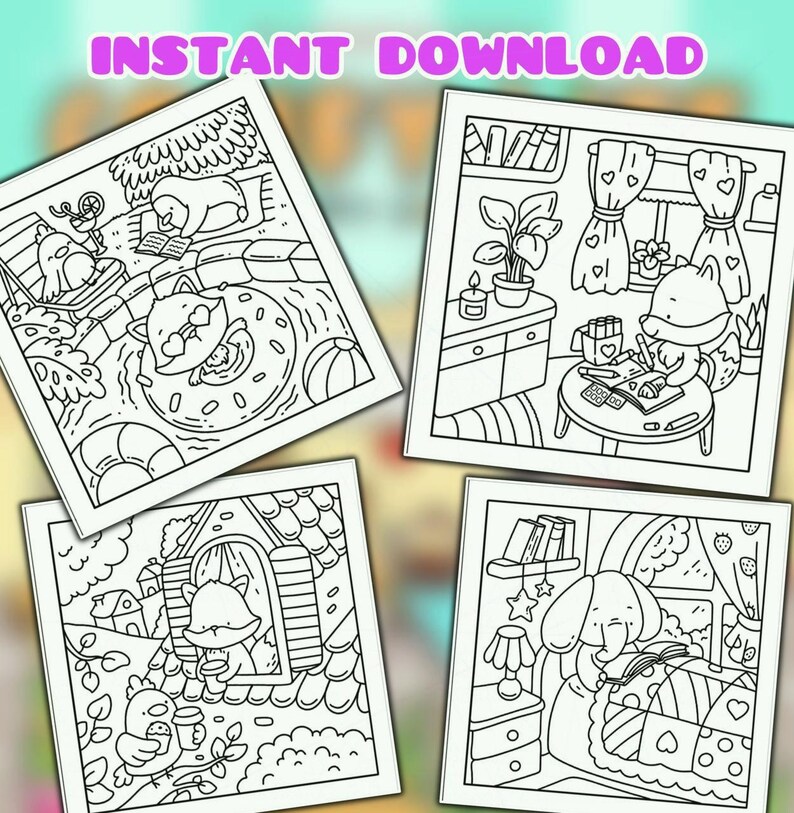 Comfy Life: Relaxation Coloring Book by Coco Wyo Instant Digital ...