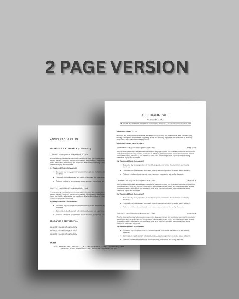 Simple ATS Friendly Resume Template With Cover Letter and Reference ...